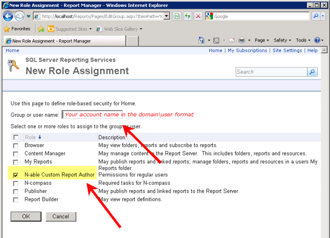 Set Up an Account for Working in Report Builder 3.0