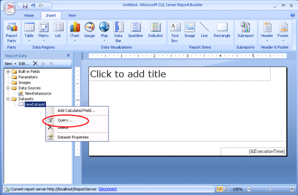 Modify a Dataset using the Query Designer in Report Builder 3.0