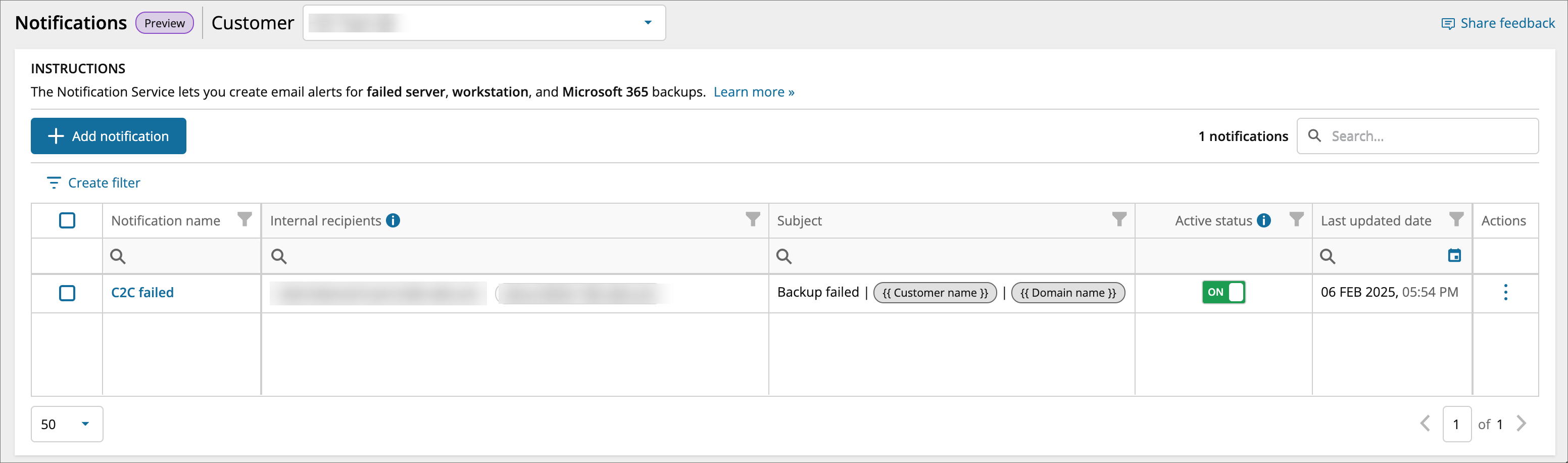 Manage Notifications