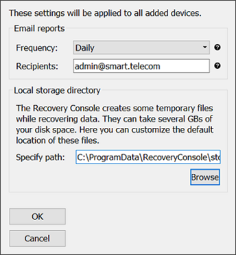 Recovery Console interface