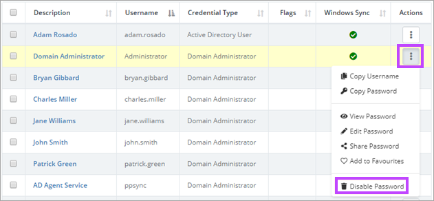 Disabling a Password