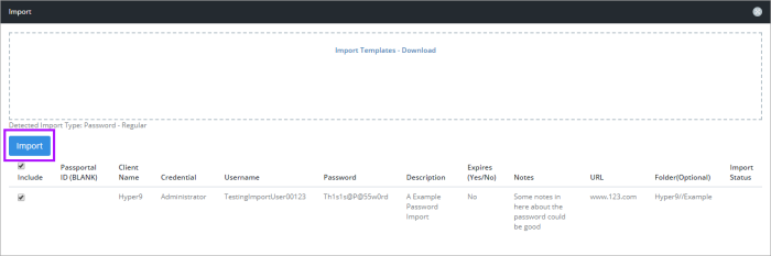 Importing Passwords by CSV