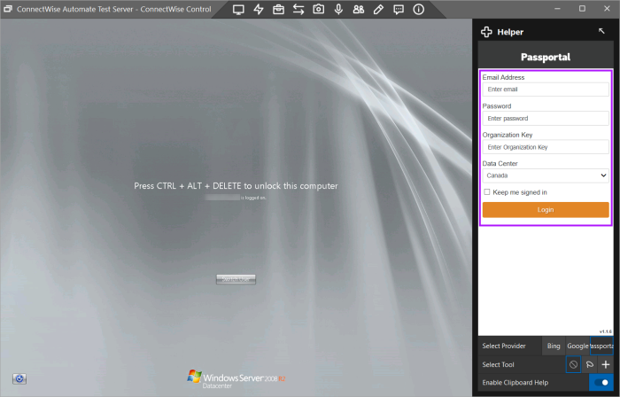 ConnectWise® Control™ - Using Passportal Credentials