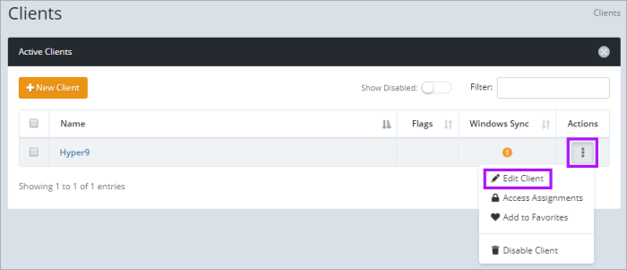 Enabling a Client for Site
